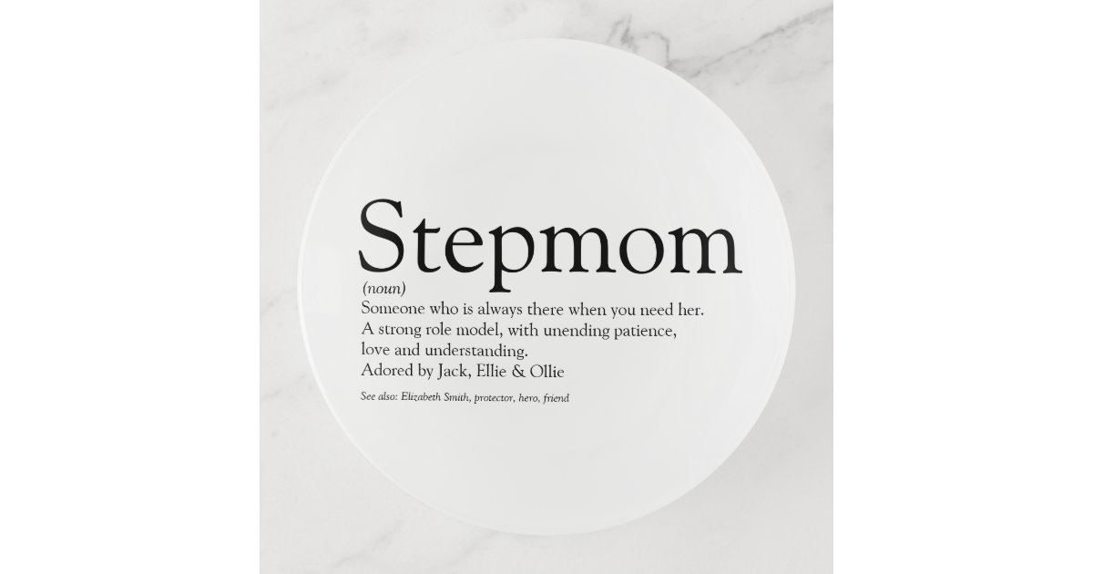 Worlds Best Ever Stepmom Stepmother Definition Trinket Tray Zazzle