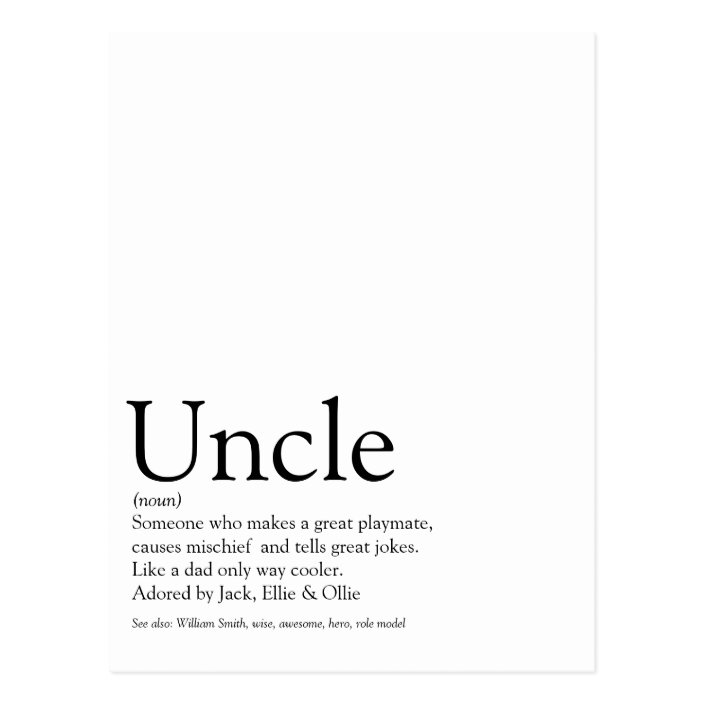 World's Best Ever Uncle, Funcle Definition Postcard | Zazzle.com