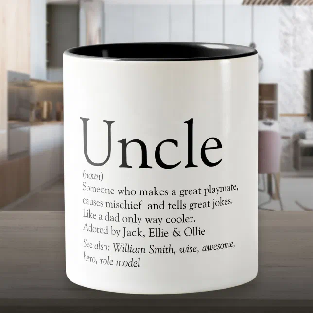 World's Best Ever Uncle, Funcle Modern Definition Two-Tone Coffee Mug ...