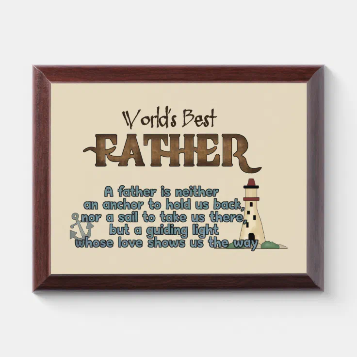 World's Best Father and poem award plaque | Zazzle