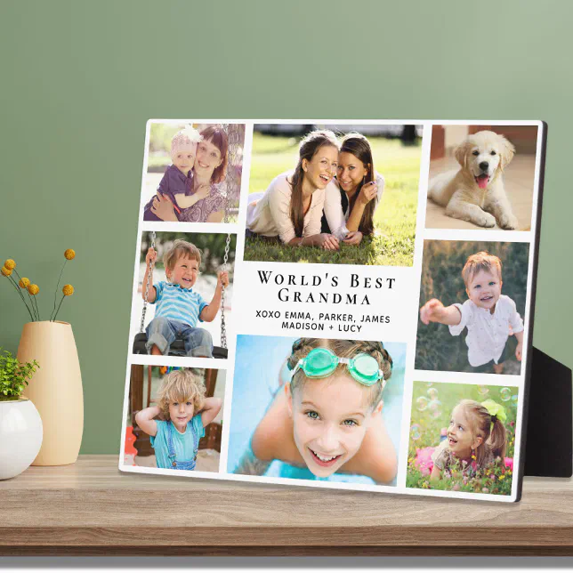 World's Best Grandma Photo Collage Plaque | Zazzle