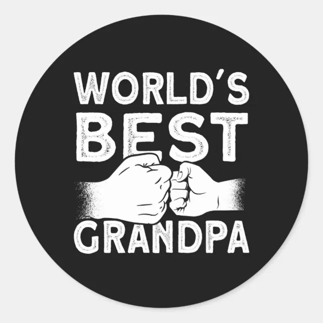 Worlds Best Grandpa Grandad New Grandpa Classic Round Sticker | Zazzle