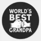 Worlds Best Grandpa Grandad New Grandpa Classic Round Sticker | Zazzle