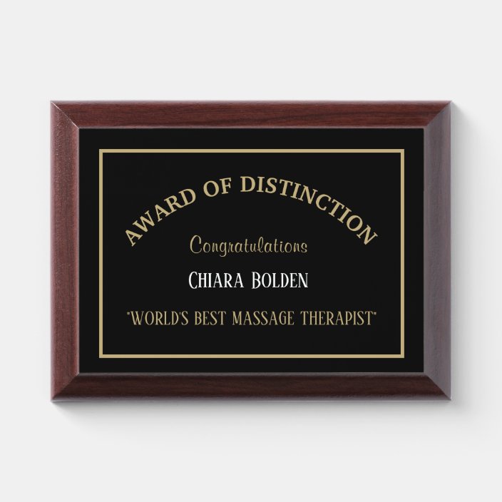 World's Best Massage Therapist Award Plaque | Zazzle.com