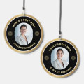 World's Best Mom Mother Photo Black Gold Wind Chime | Zazzle
