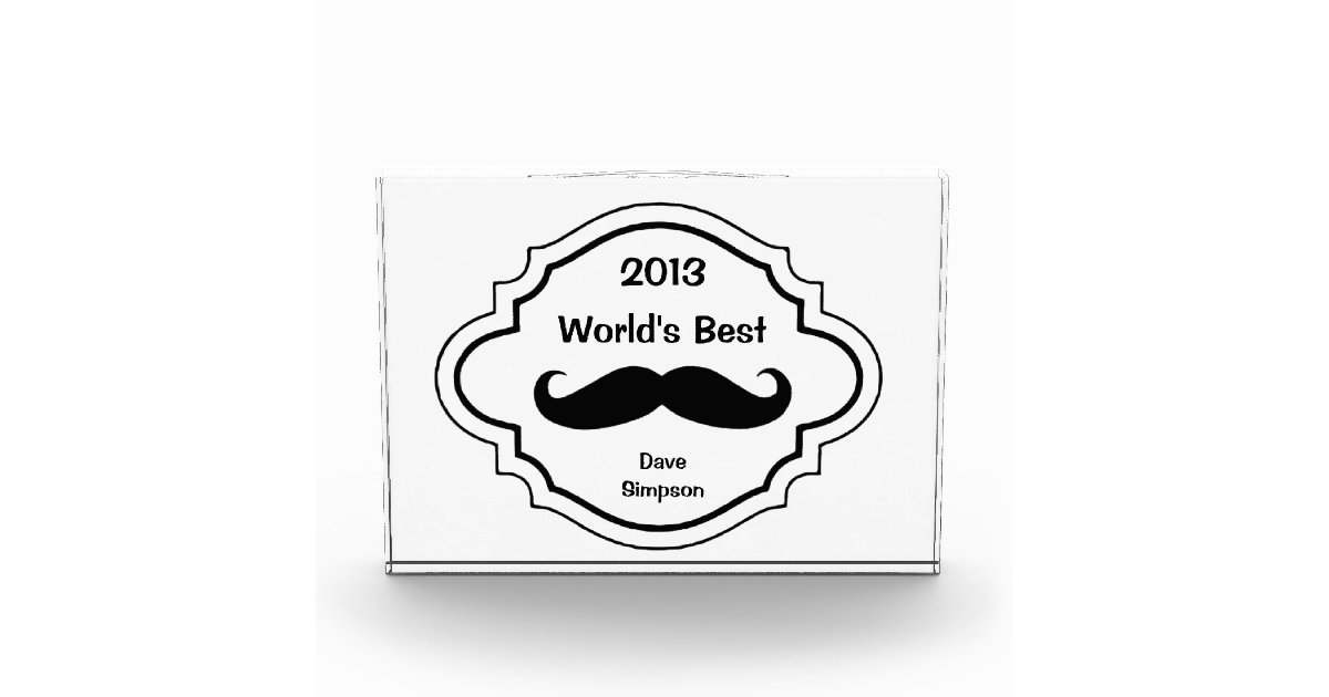 World's Best Mustache Custom Award Humor | Zazzle