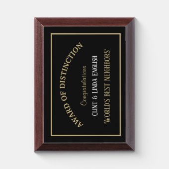 World's Best Neighbors Award Plaque | Zazzle