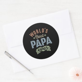 Worlds Best Papa Classic Round Sticker | Zazzle