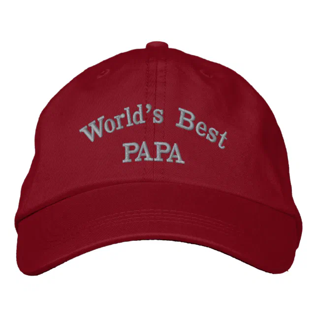 World's Best Papa Embroidered Baseball Cap | Zazzle