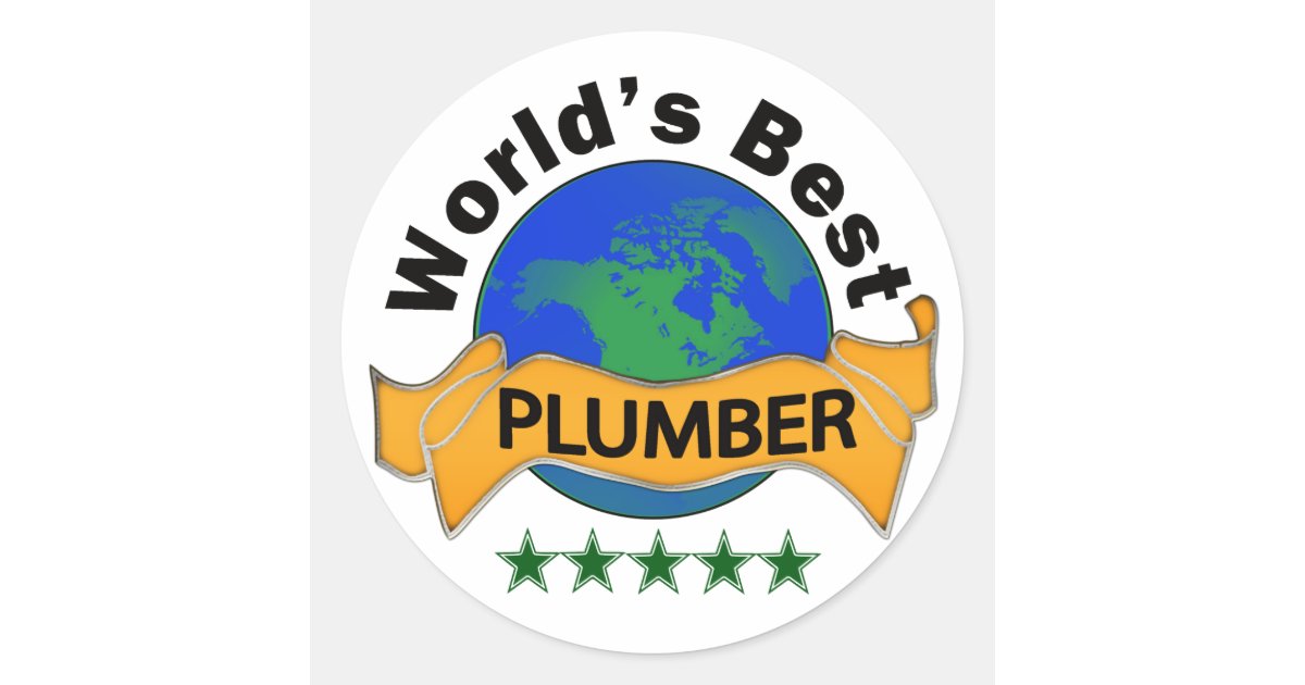 World's Best Plumber Classic Round Sticker | Zazzle