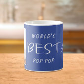World's Best Pop Pop Custom Photo Blue Coffee Mug | Zazzle
