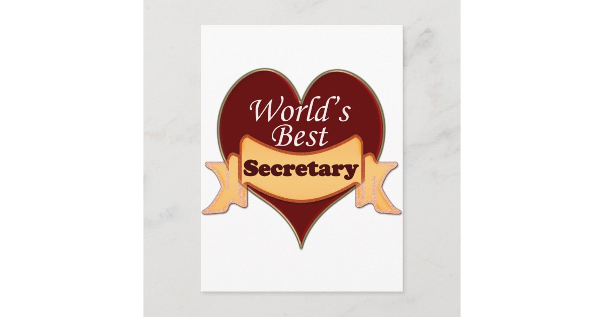 World's Best Secretary Postcard | Zazzle
