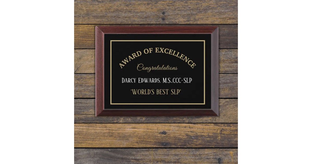 World's Best SLP Award Plaque | Zazzle