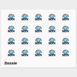 World's Best Son Square Sticker | Zazzle