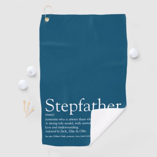 World's Best Stepfather, Stepdad Definition Blue Golf Towel | Zazzle