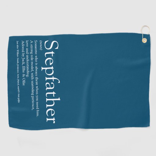 World's Best Stepfather, Stepdad Definition Blue Golf Towel | Zazzle