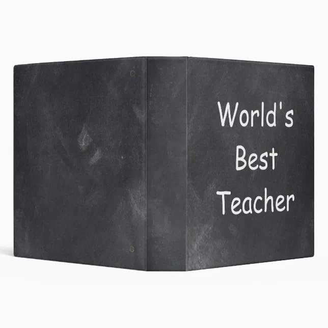World's Best Teacher Chalkboard Design Gift Idea 3 Ring Binder | Zazzle