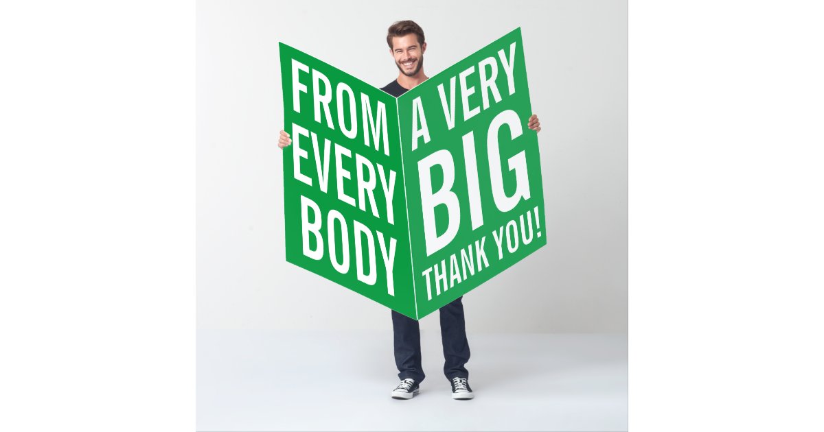 World's biggest fun gigantic size custom thank you card | Zazzle