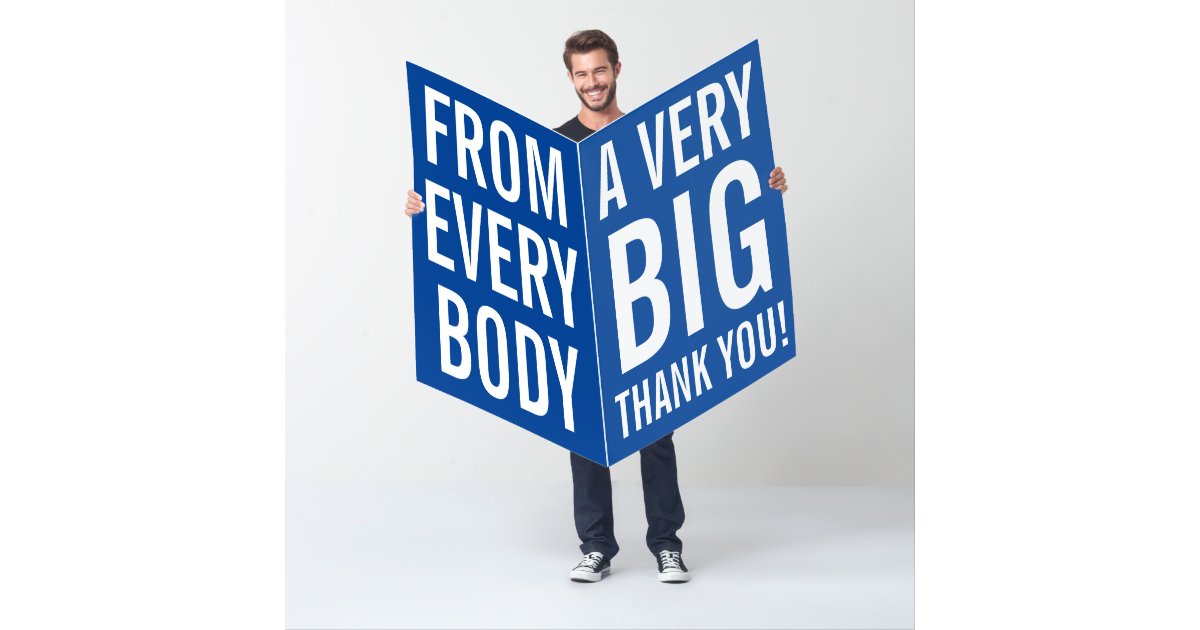 World's biggest huge size personalized thank you card | Zazzle