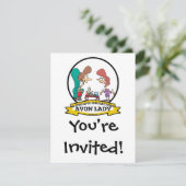 WORLDS GREATEST AVON LADY WOMEN CARTOON INVITATION | Zazzle