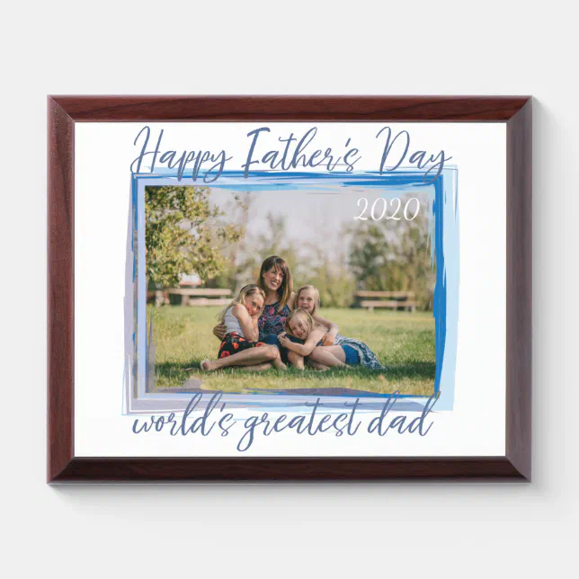 World's Greatest Dad Fathers Day add a photo Award Plaque | Zazzle
