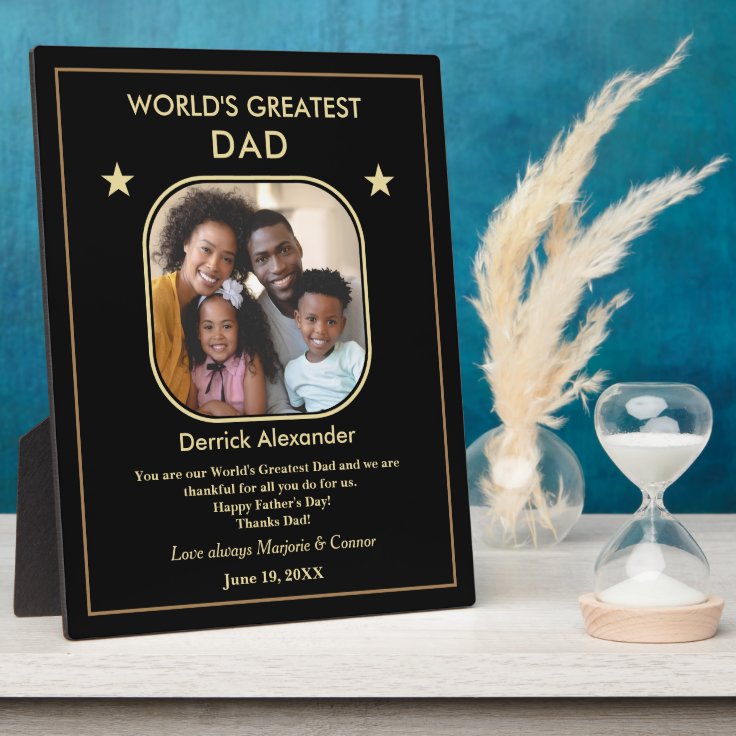 World's Greatest Dad Father's Day Photo Custom Plaque | Zazzle