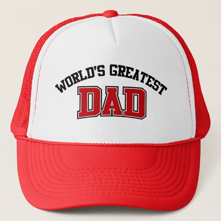 Worlds Greatest Dad Hat Red | Zazzle