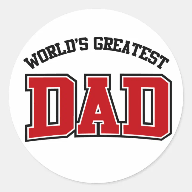 Worlds Greatest Dad Stickers Red | Zazzle