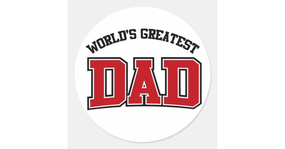 Worlds Greatest Dad Stickers Red | Zazzle