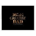 World's Greatest Dad Text Gold Typography Card | Zazzle