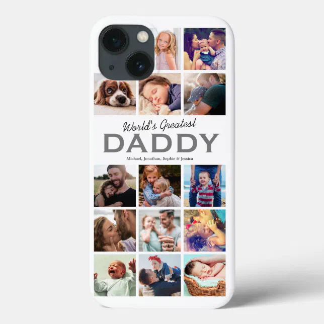 Worlds Greatest Daddy Photo Collage Case-Mate iPhone Case | Zazzle