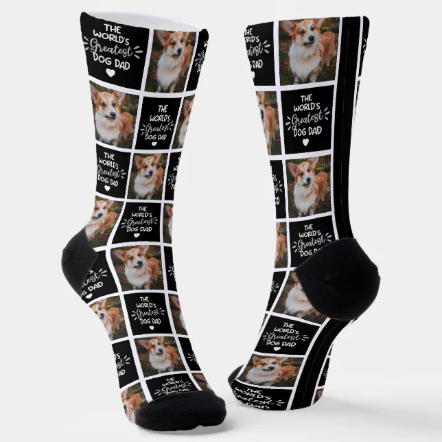 World's Greatest Dog Dad Picture Socks | Zazzle