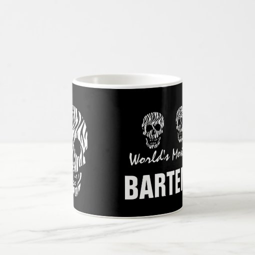 World's Most Awesome BARTENDER Zebra Skulls V12 Coffee Mug | Zazzle