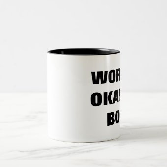 World's Okayest Boss Two-Tone Coffee Mug | Zazzle