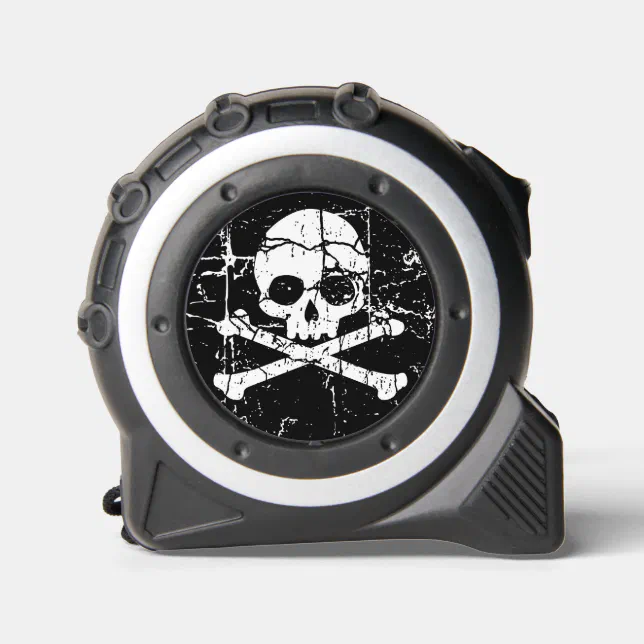 Worn Cracked Skull and Crossbones Tape Measure | Zazzle