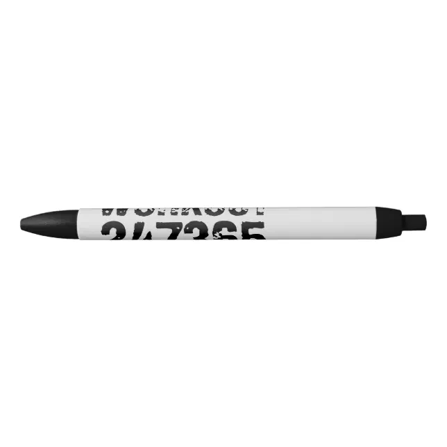 Worn out and scratched text Workout 247365 black Pen | Zazzle