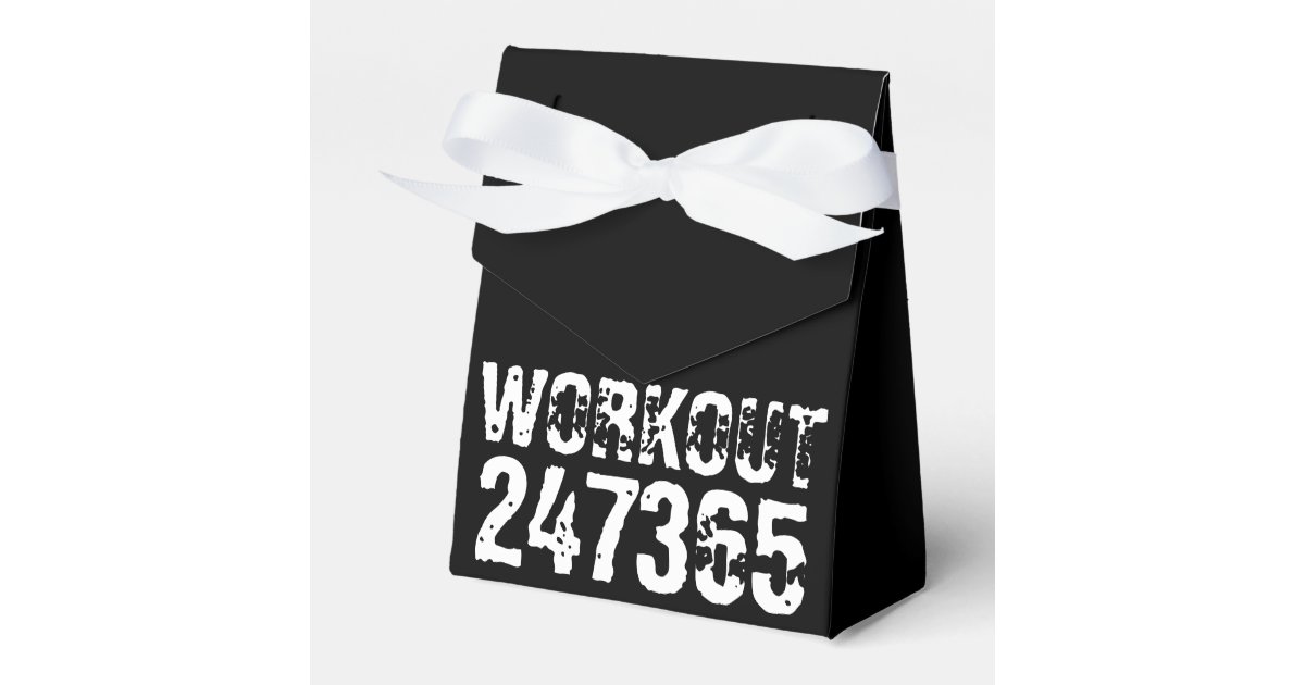 Worn out and scratched text Workout 247365 white Favor Boxes | Zazzle