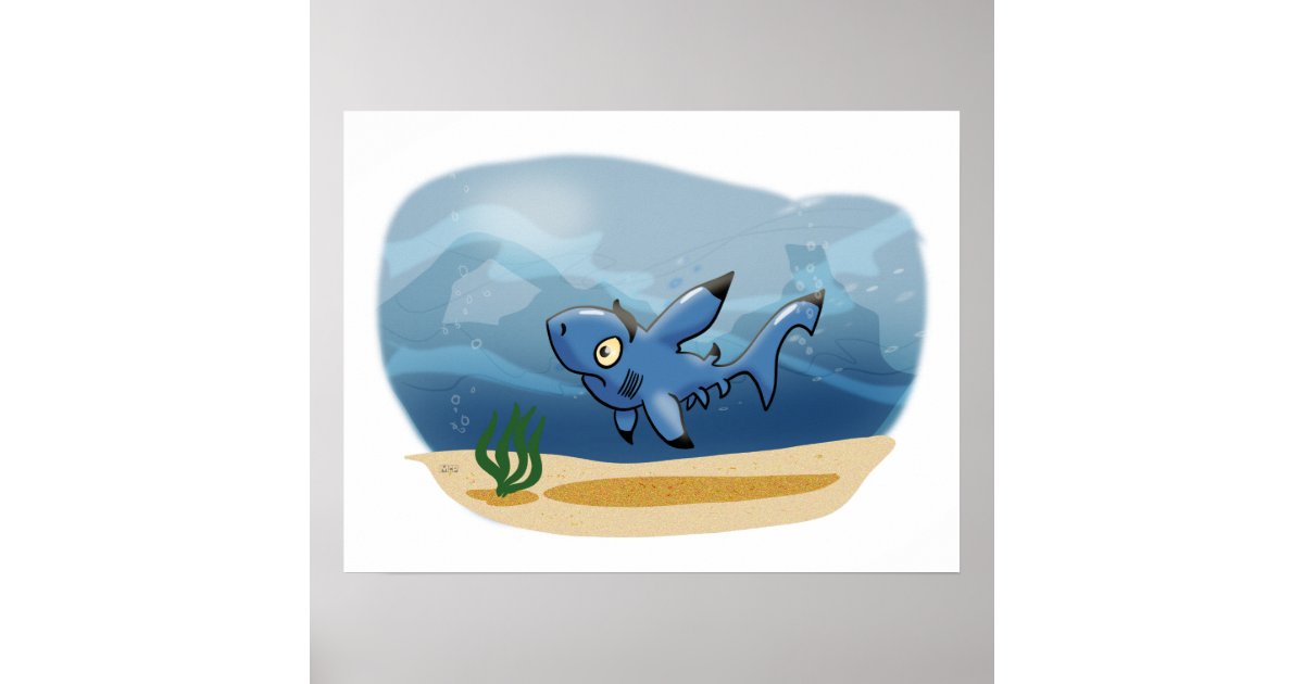 Worried Shark Poster | Zazzle