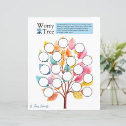 Worry Tree Worksheet - Digital Download | Zazzle