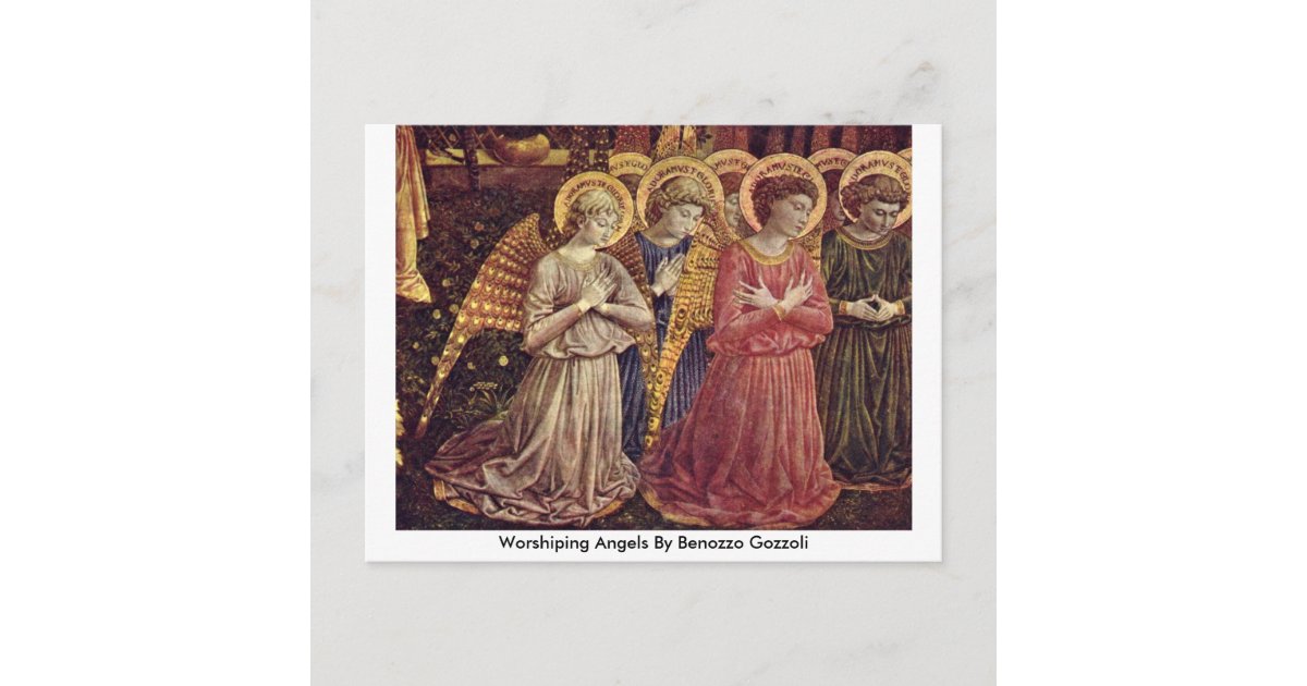 Worshiping Angels By Benozzo Gozzoli Postcard | Zazzle