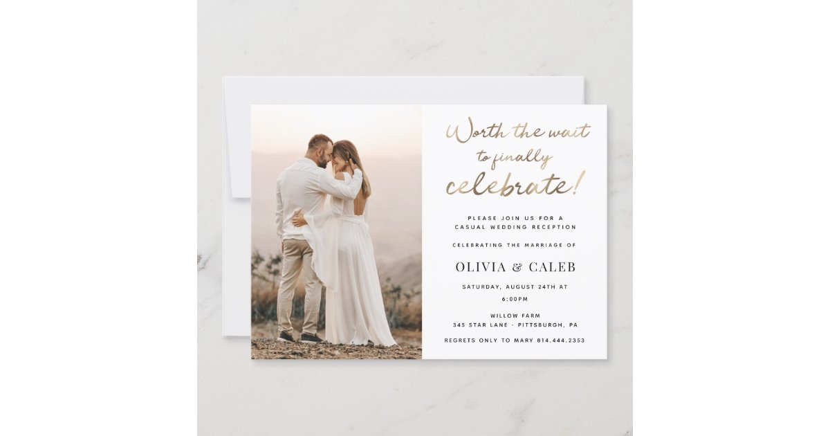 Worth the Wait Wedding Reception Invitation | Zazzle