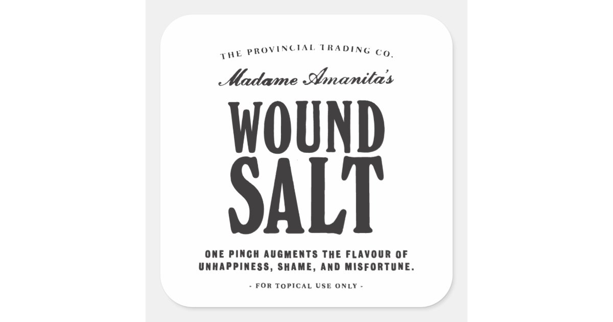 Wound Salt - apothecary label | Zazzle