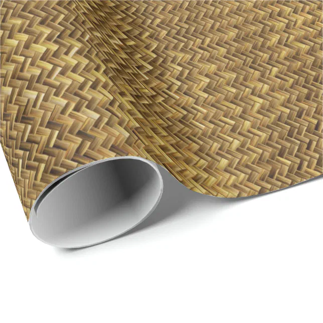 Woven grass mat wrapping paper | Zazzle