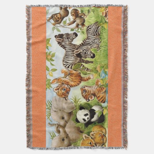 Woven Jungle Baby Custom Throw Throw Blanket | Zazzle