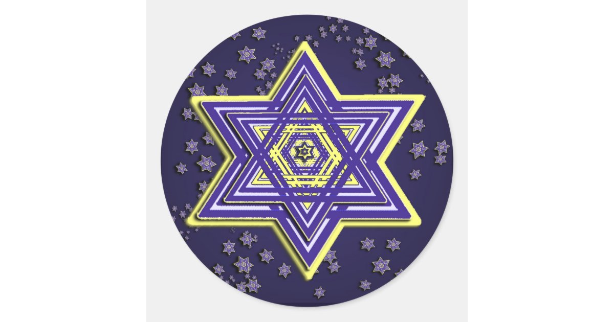 Woven Star of David Stickers | Zazzle
