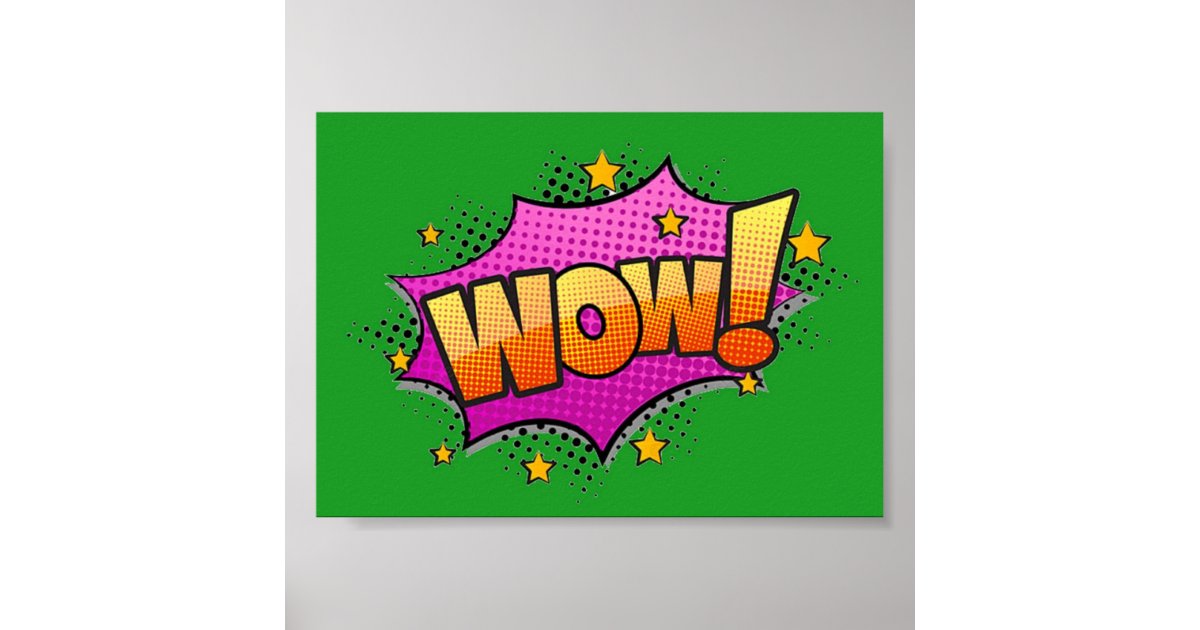 Wow Comic Sound Effect Poster | Zazzle