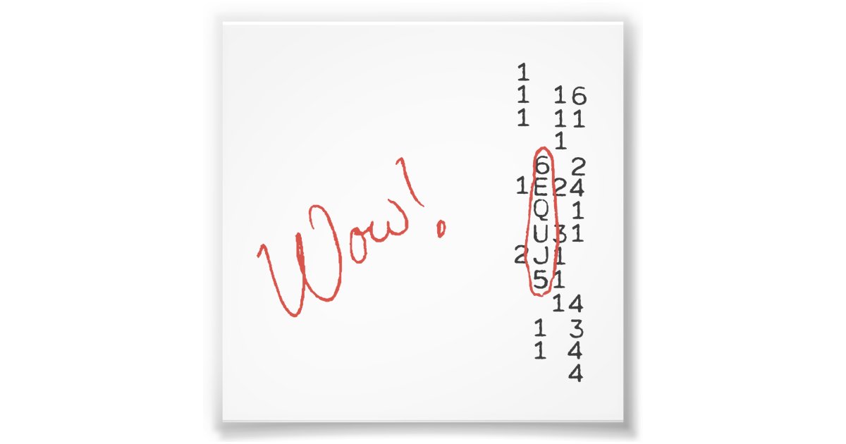 Wow Signal SETI Message Photo Print | Zazzle