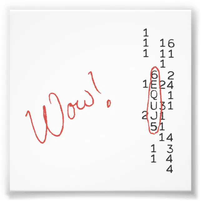 Wow Signal SETI Message Photo Print | Zazzle