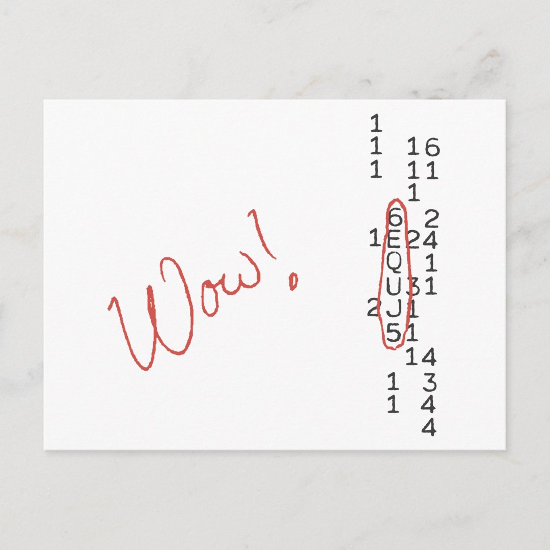 Wow Signal SETI Message Postcard | Zazzle