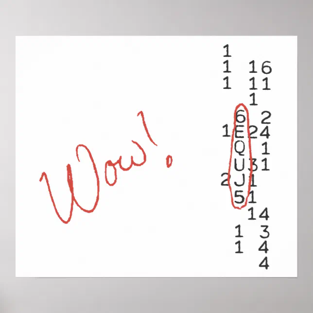 Wow Signal SETI Message Poster | Zazzle